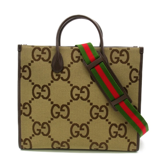 Gucci | Bags | Gucci Jumbo Ggtote Bag Beige Ebony Gg Canvas Leather 678839ukmdg257 | Poshmark